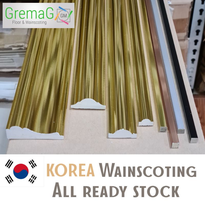 getah rambut KOREA PVC GOLD WAINSCOTING/Made in KOREA/Black wainscoting ...