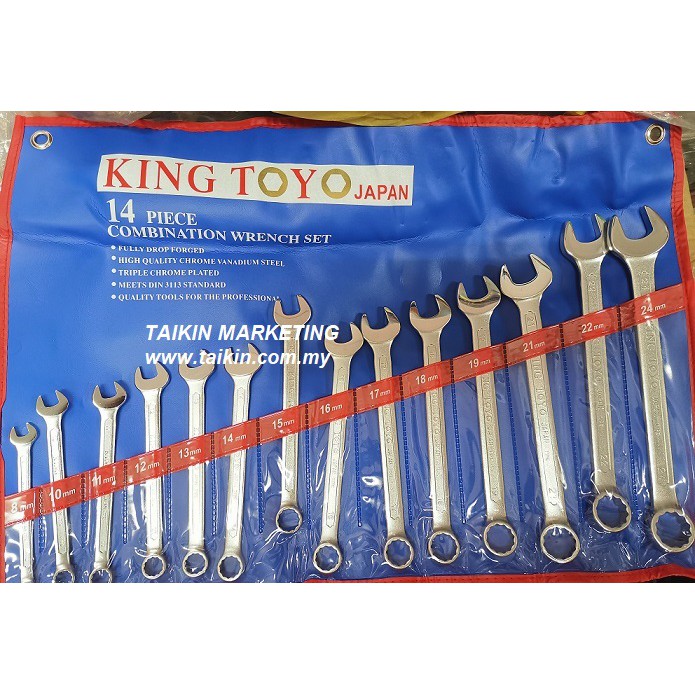 King Toyo Japan 14 Pieces Combination Wrench Set 8mm to 24mm | Shopee ...