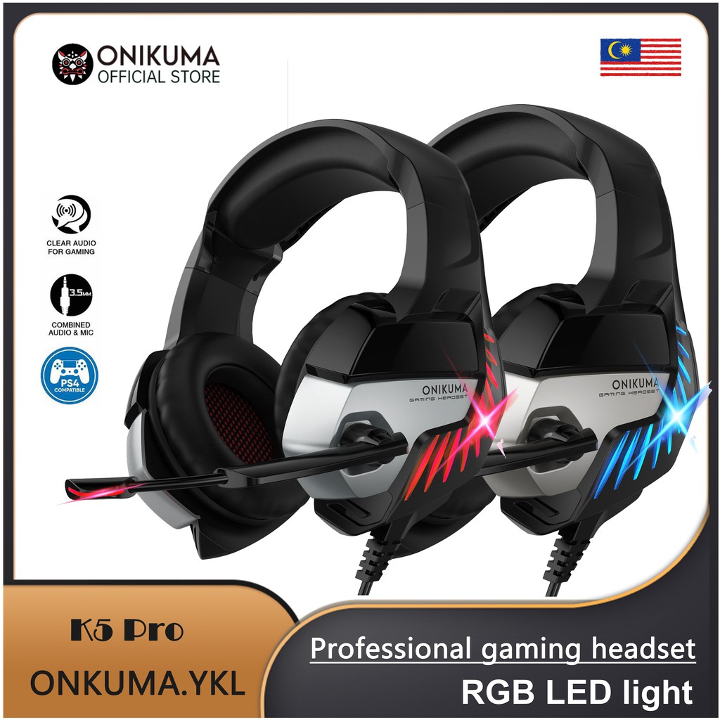 ONIKUMA K5 Pro gaming headset Full oval earmuffs with noise-cancelling ...