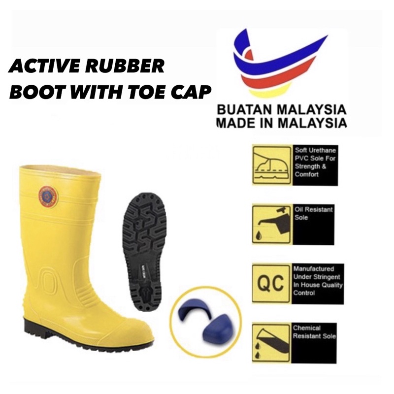 [100% ORIGINAL] ACTIVE SAFETY SHOES / RUBBER BOOT WITH METAL TOE CAP ...