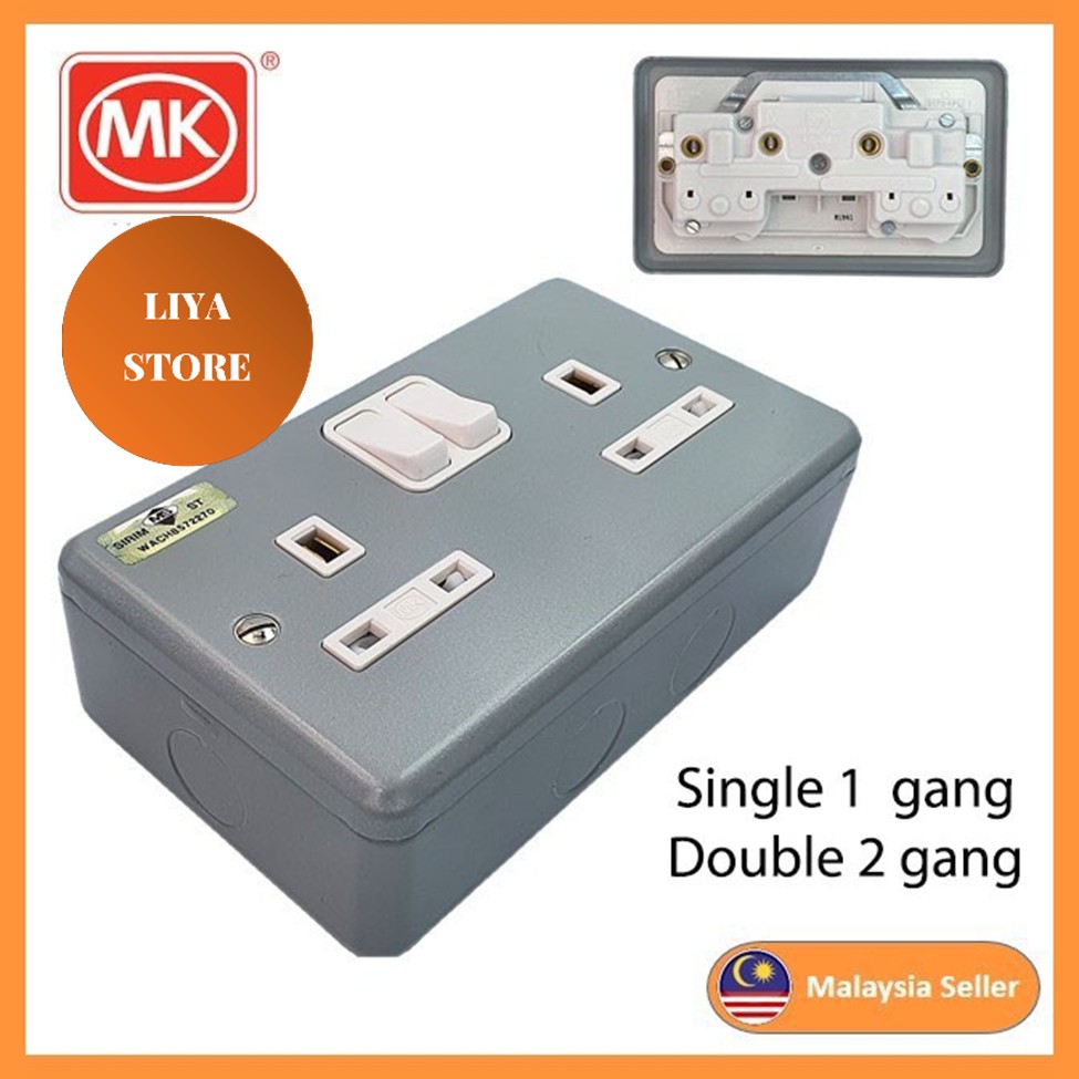 MK G2946ALM Double Metal Clad Switch Socket Outlet heavy duty / MK ...