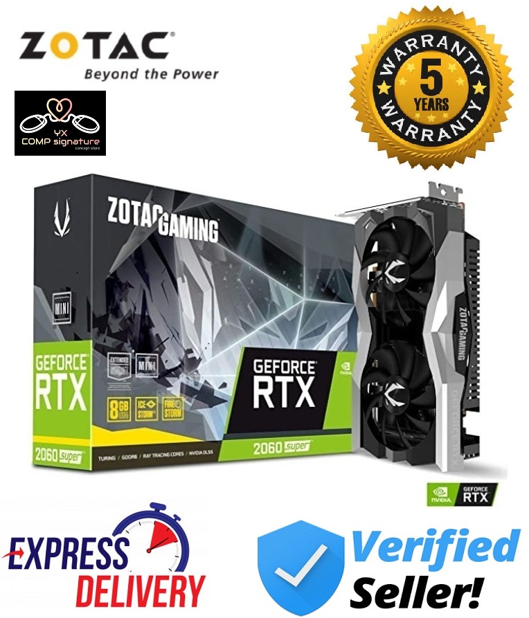 ZOTAC RTX 2060 SUPER 8GB GDDR6 256BIT TWIN FAN MINI Graphic Card PCIE ...