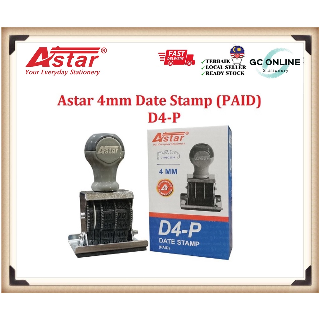 Astar 4mm Date Stamp D4-P (PAID) | Shopee Malaysia