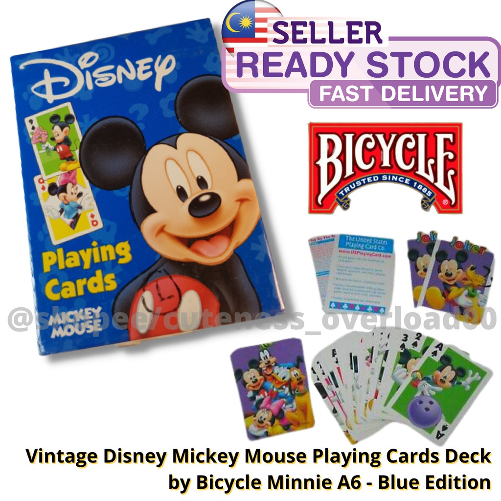 Disney Mickey Mouse Poker Playing Cards Bicycle Deck Standard Minnie A6 ...