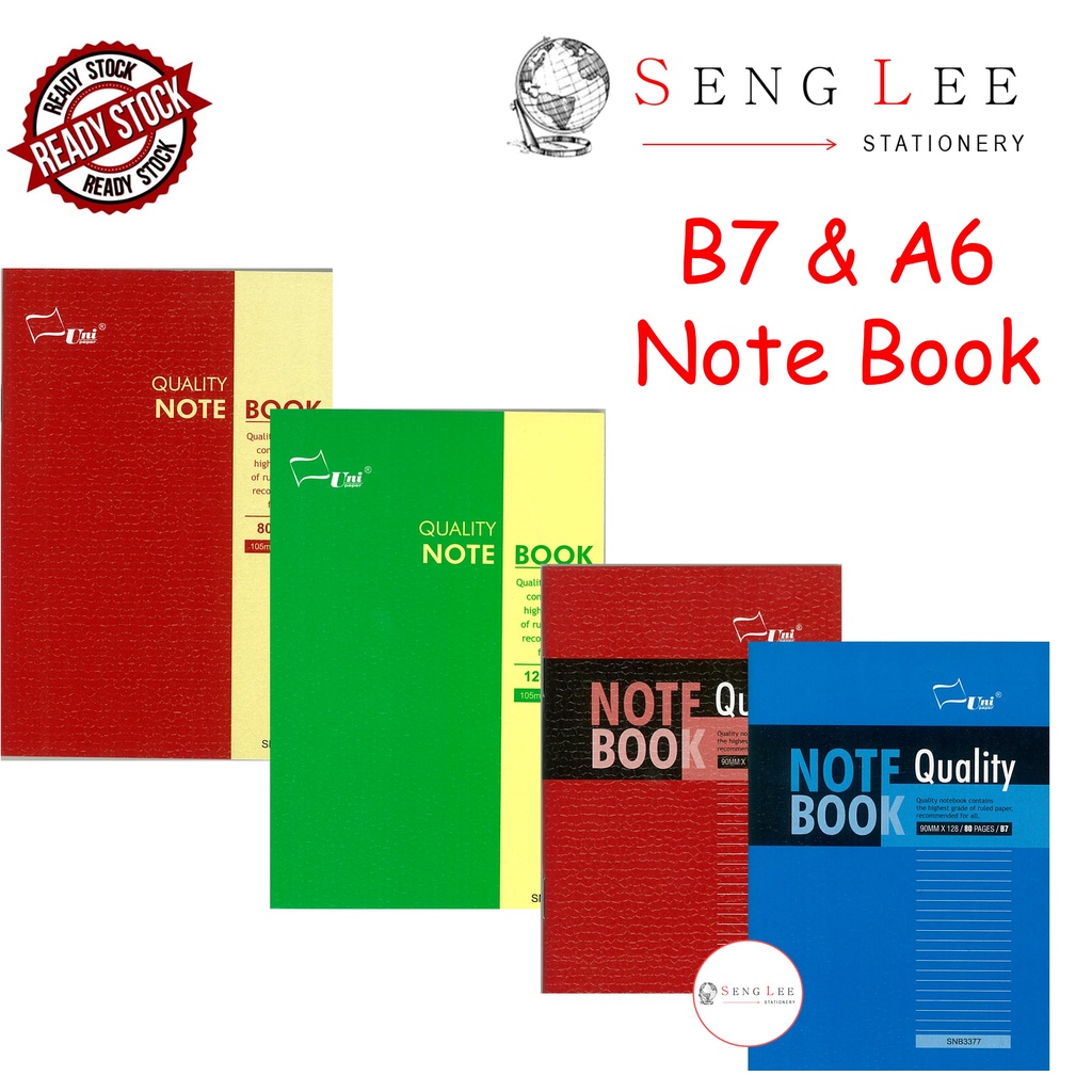 Uni B7 / A6 70gsm Note Book 90 x 128mm (80 / 120pages) | Shopee Malaysia