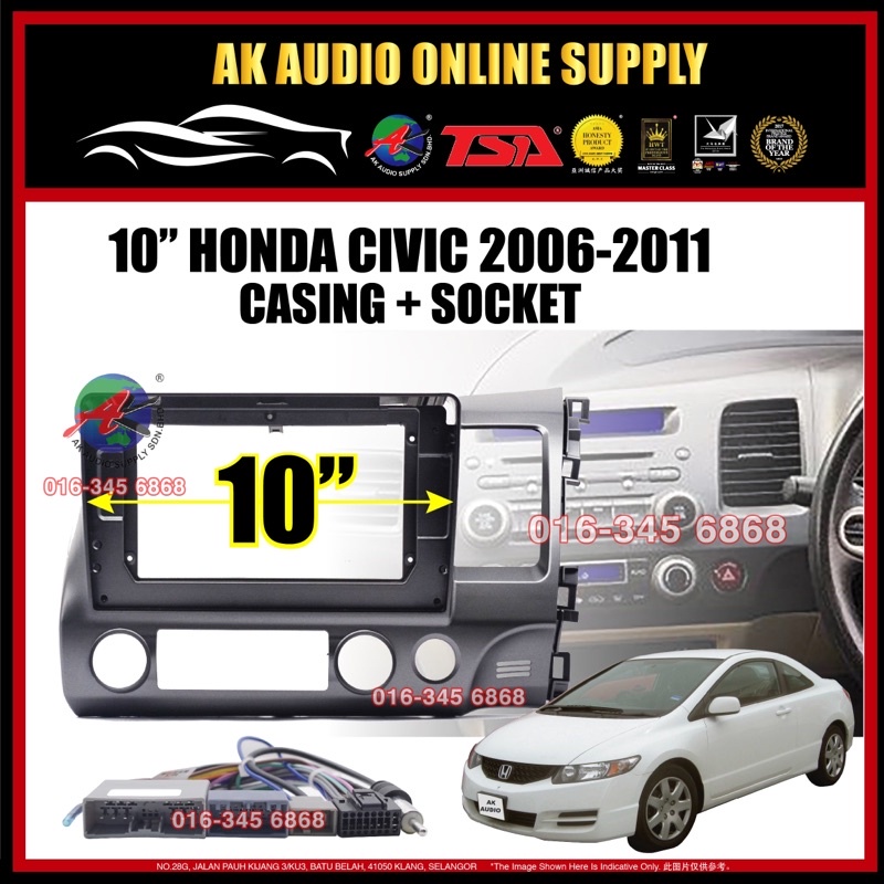 Honda Civic FD 2006 - 2011 Android Player 10" inch Casing + Socket ...