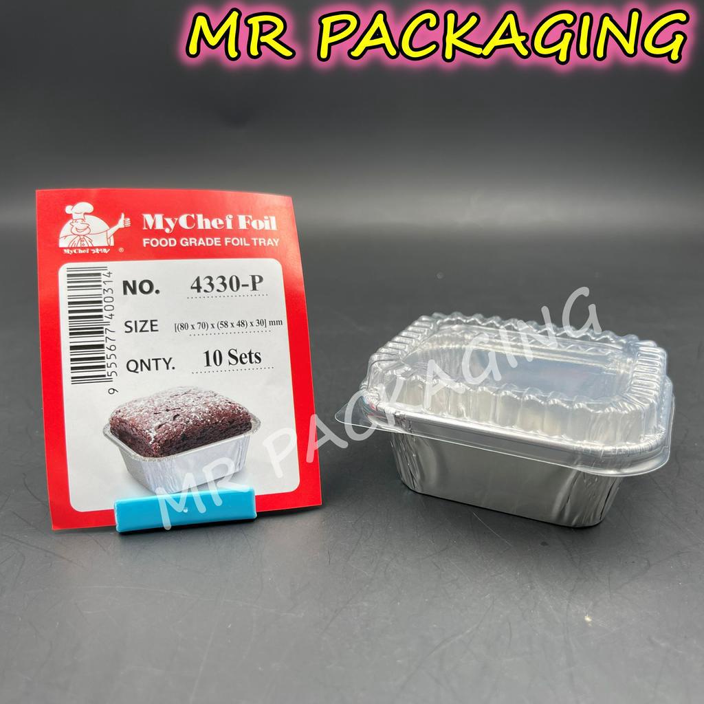 4330-P Aluminium Foil Tray with Clear Lid [ 10sets ± ] Rectangle ...