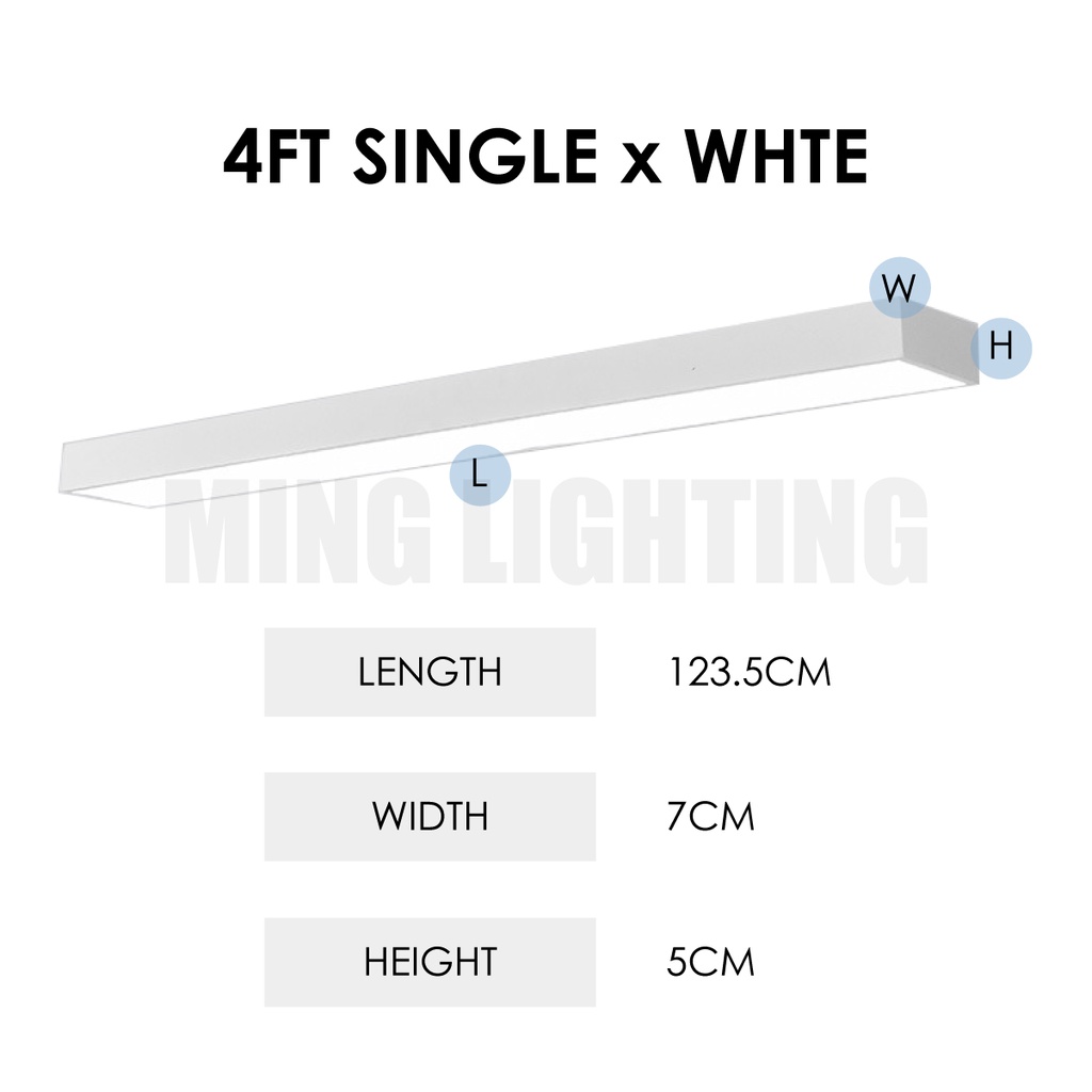 LED T8 Linear Light 4FT 2FT Single Casing Kalimantang Tube Fitting Ceiling Wall Lighting Office ...