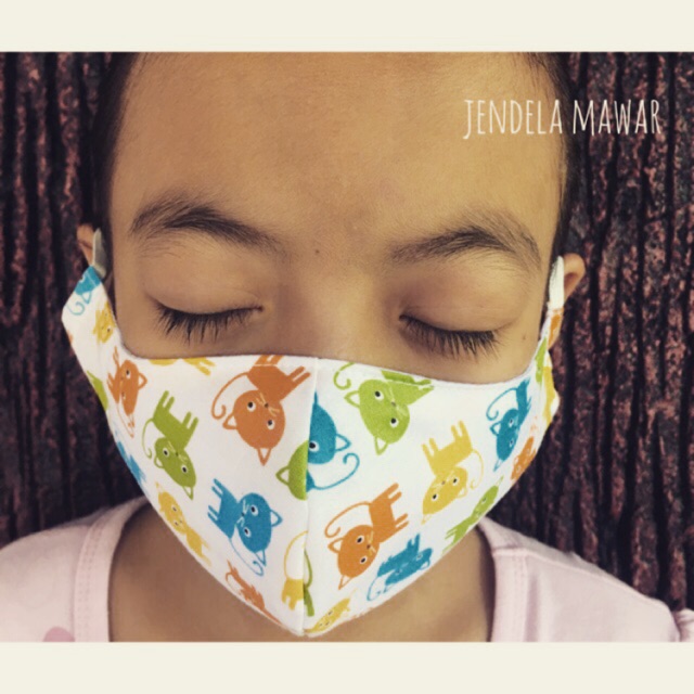 MASK BUDAK COTTON kanak-kanak Mask budak mask corak kartun saiz dewasa ...