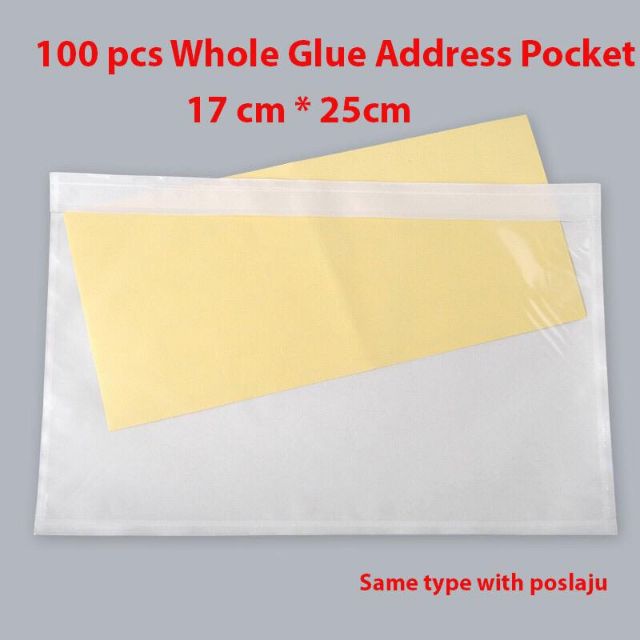 (100pcs) A5 Whole Glue Address Consignment Note Pocket /Pouch (17cm x ...
