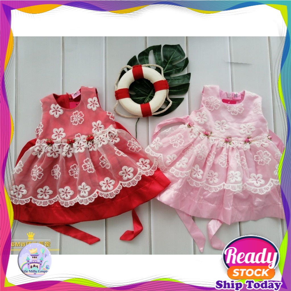 Baju Dress Budak Perempuan Kids Dressss Baby Girl Princess Dress Dress ...