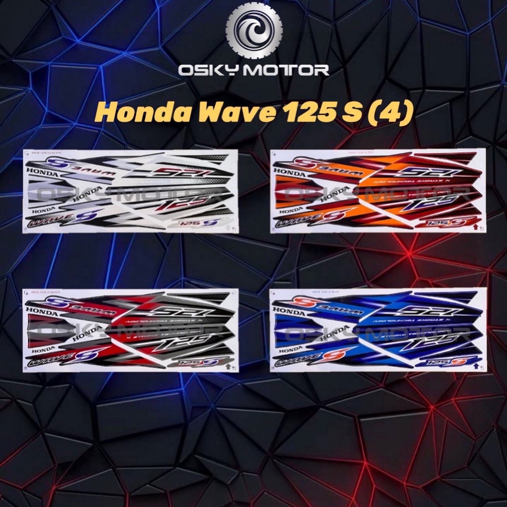 Honda Wave 125 S (4) Body Sticker - Silver / Red / Black / Blue ...