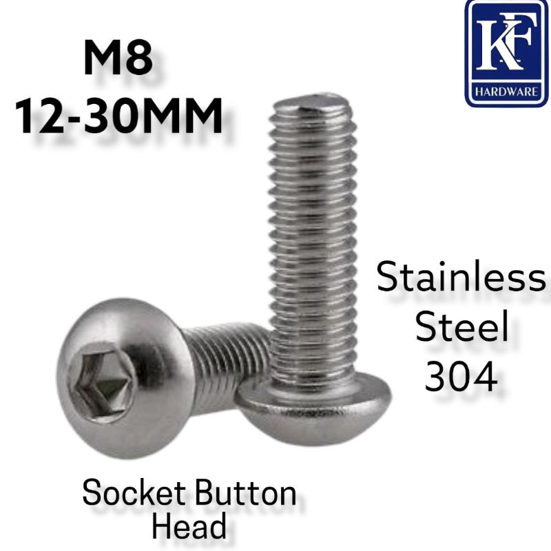 SUS 304 SOCKET BUTTON HEAD SCREW MUSHROOM HEAD SCREW STAINLESS STEEL | Shopee Malaysia