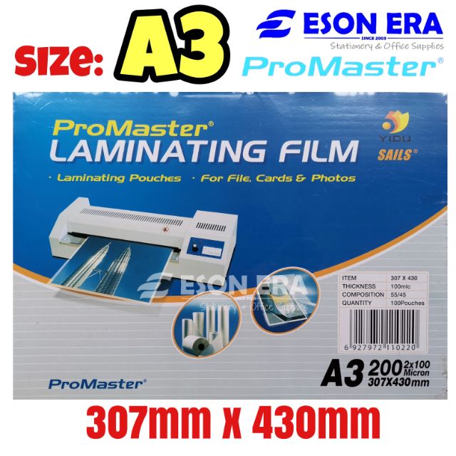 [A3] 100% Original Yidu Promaster A3 Laminating Film 100sheets Laminate ...