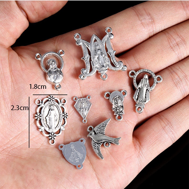 10pcs Catholic Rosary Connector Many Jesus Christ Statue Necklace ...
