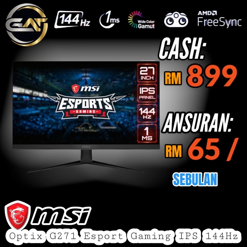 MSI Optix G271 Esport Gaming IPS 144Hz Gaming | Shopee Malaysia