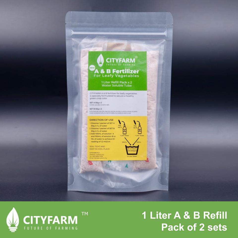 1 Liter Hydroponic A & B Fertilizer For Leafy Greens Refill Pack (Pack ...