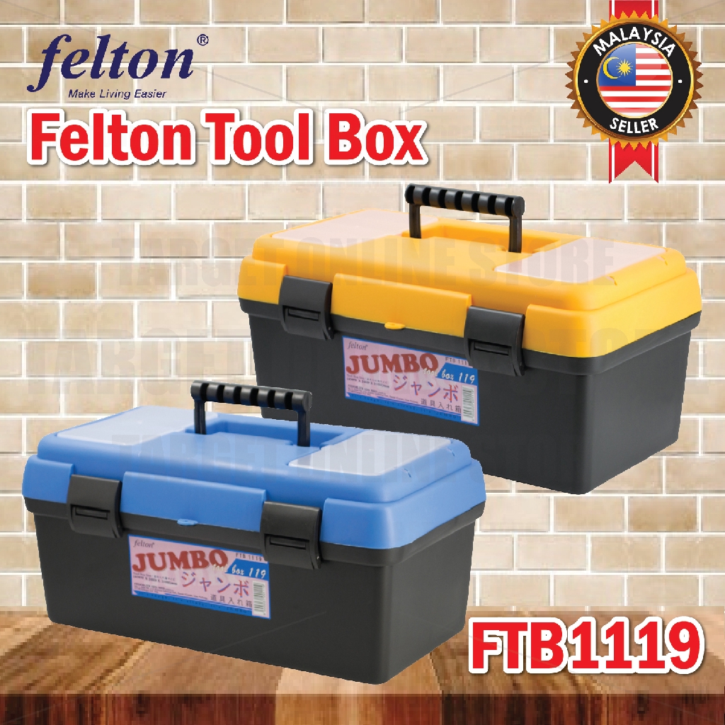 FELTON JUMBO TOOL BOX FTB 1119 2 Layer DIY Tool Storage Tray/Kotak ...