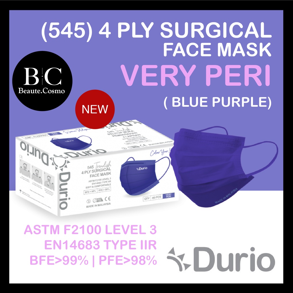 PREMIUM Durio Trendish Surgical 4 PLY Face mask - 40pcs face mask 4 ply ...