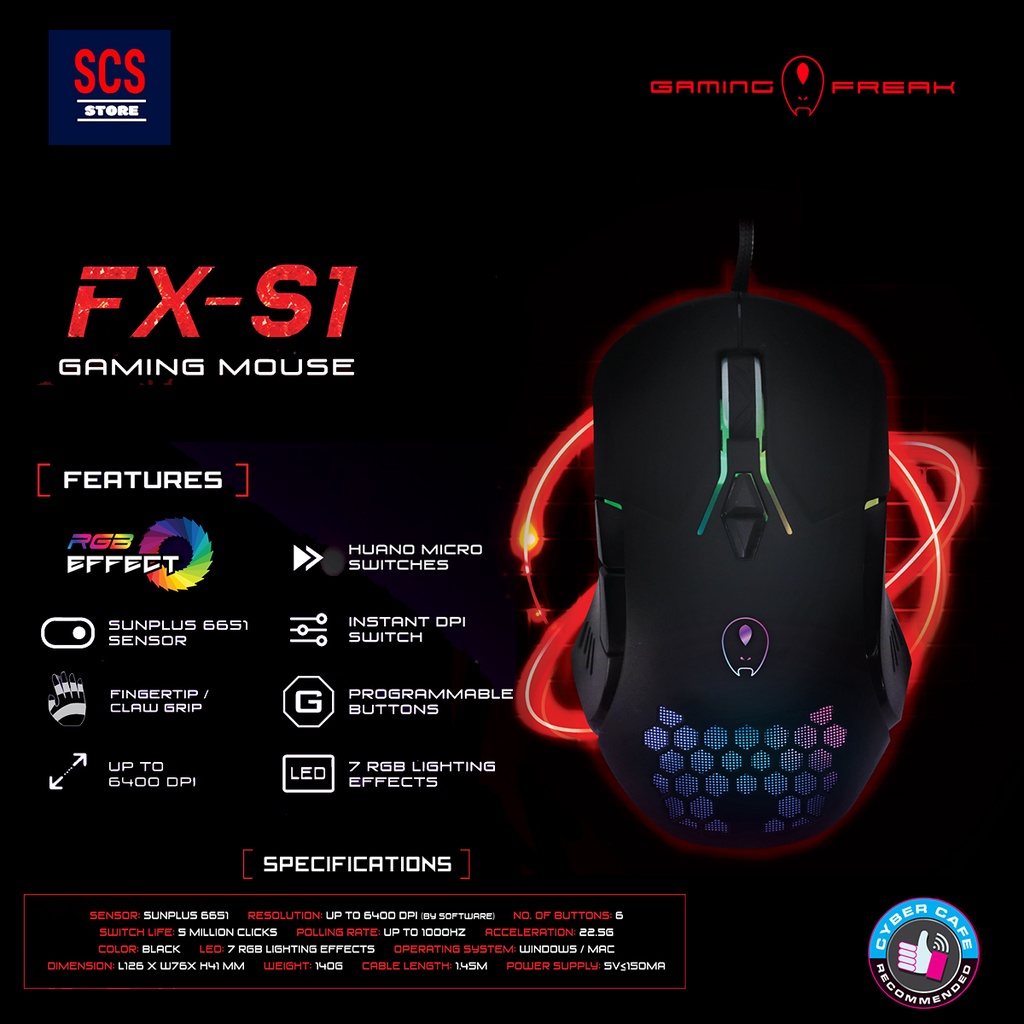 Gaming Freak FX2 / FX3 / FX5 / FX6 / FX7 / FX-S1 Gaming Mouse | Shopee ...