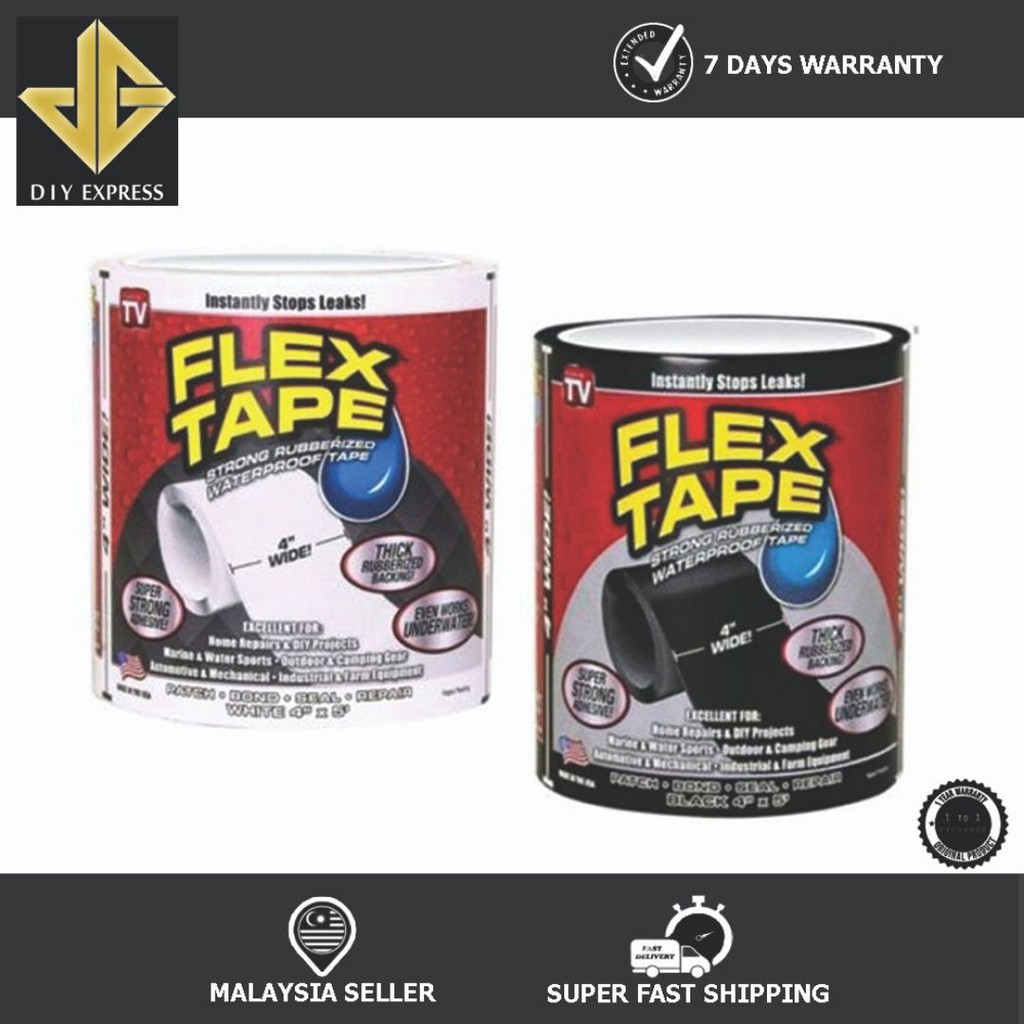 Flex Tape [4" Wide] - Waterproof Seal/Stop Leaks/Fast Sealing & Dries ...