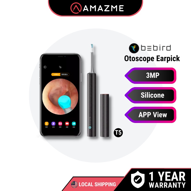 Bebird T5 Smart Otoscope Visual Ear Stick with Light In-Ear Cleaning ...