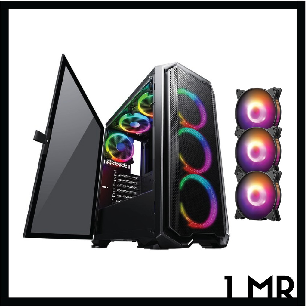 INVASION H1 Mesh mATX Case Magnetic Hinged Door & Tempered Glass Casing ...