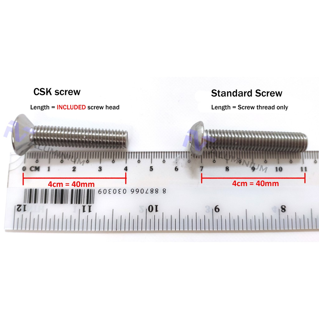SUS 304 - M4 M5 M6 M8 Hex CSK Socket Countersunk Flat Head Stainless ...