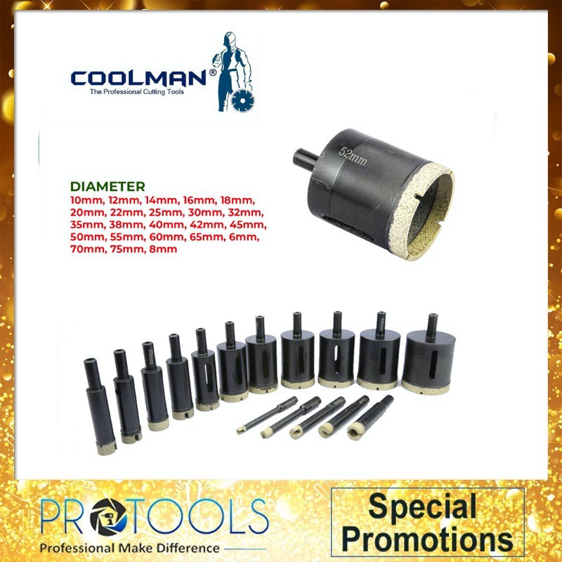COOLMAN Core Stone Bit (Wet) - READY STOCK - Wet Stone Bit Drill ...