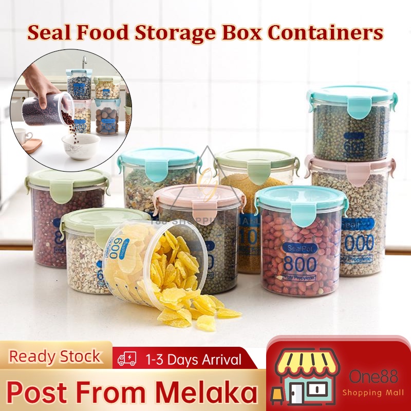Kitchen Storage Box Cans Sealing Food Preservation Plastic Fresh Pot ...