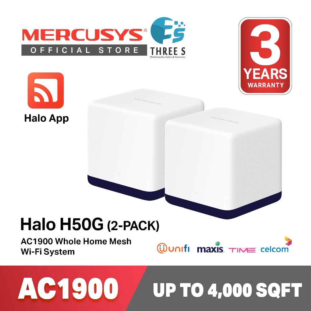 Mercusys Halo H50G AC1900 Whole Home Mesh Wi-Fi System (3Pack) / (2 ...