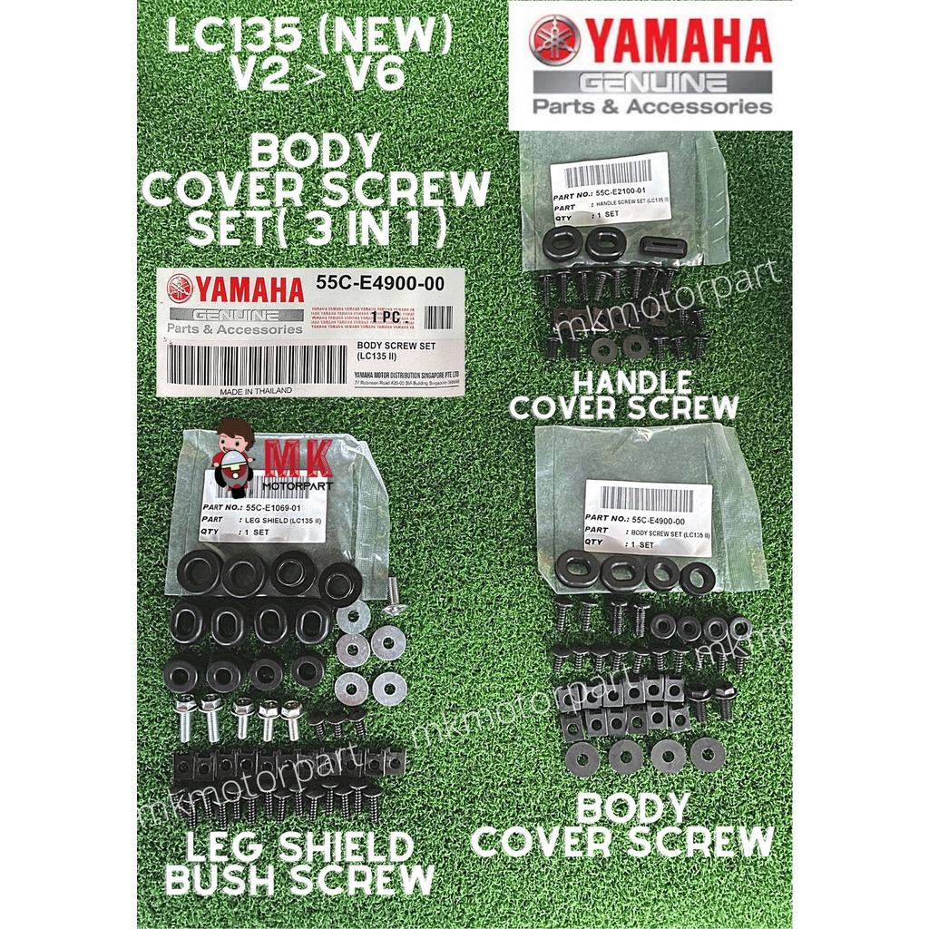 (55C) Yamaha LC135 New ( v2 > v6 ) Full Set Body Cover Screw Set ( 3 IN ...