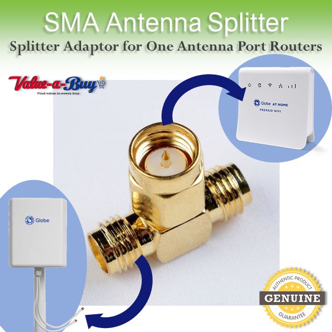 Sma Antenna Splitter Adapter Router Huawei 4G (Male to Dual Female ...