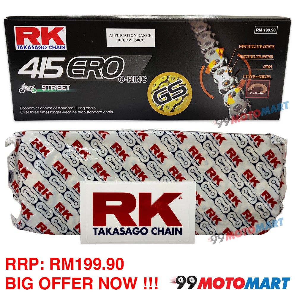 RK GS 415 ERO ORING GOLD CHAIN 122L 132L Y15 LC135 Y125Z RS150 LC Y15ZR ...