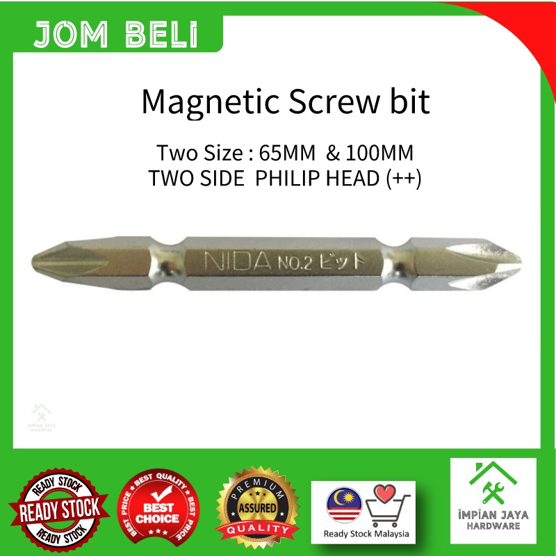 🌱IMP🌱MAGNETIC SCREW BIT PH2 65 MM & 100 MM (++) (1PC) | Shopee Malaysia