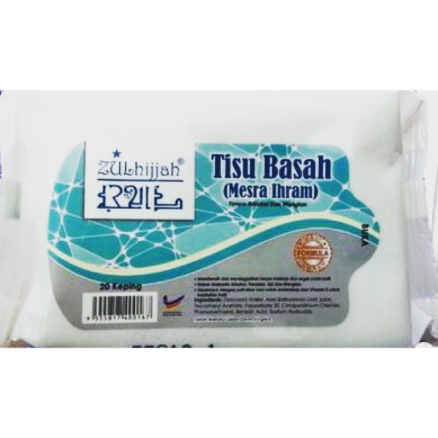MESRA IHRAM TISU BASAH ZULHIJJAH SEGAR PADA KULIT TANPA PARABEN DAN ...