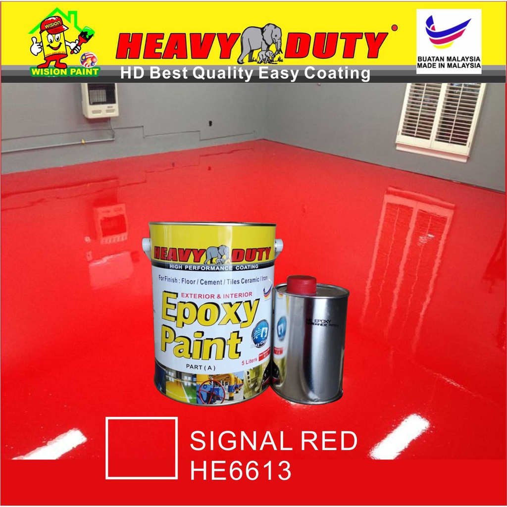5L HEAVY DUTY EPOXY WATERPROOF FLOOR PAINT ( 5L ) [ Include Hardener ...
