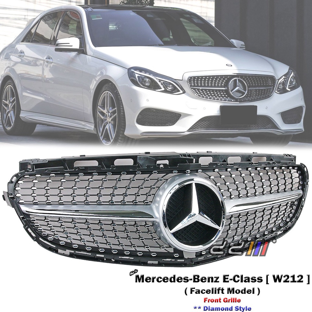 [READY STOCK] Front Silver Diamond Grille For Mercedes Benz W212 E-Class E200 E250 E300 E350 ...