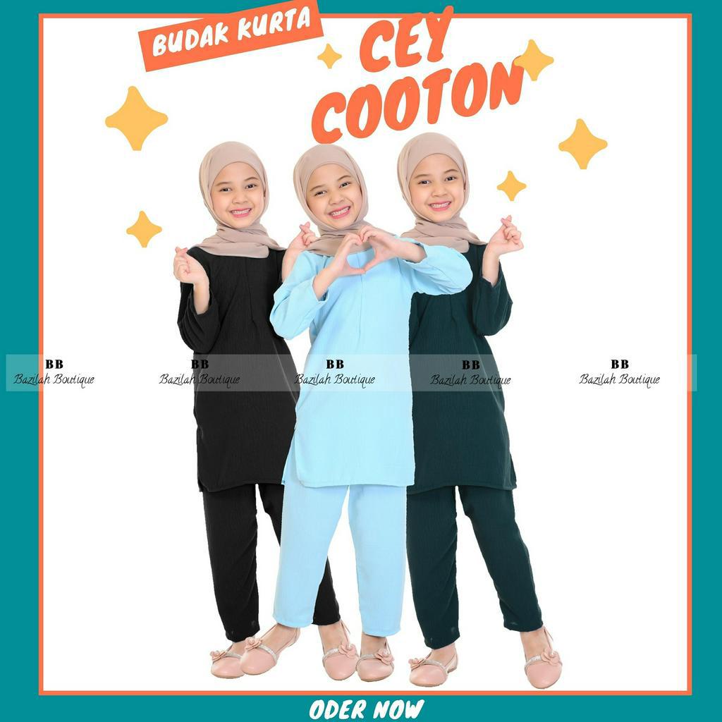 CEY COTTON BUDAK BAJU KURTA PARMPUAN BLOUSE DAN SELEUAR SET WARDA Plain ...