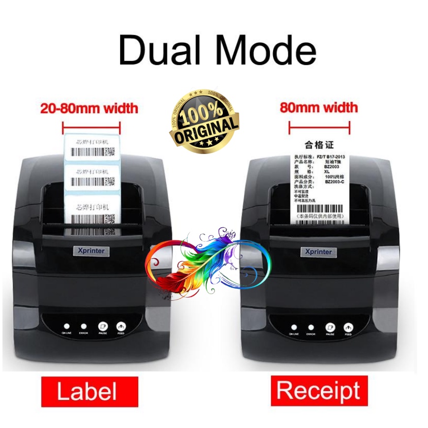 XPrinter XP-365B Thermal Barcode & Label Sticker Printer 80MM | Shopee ...