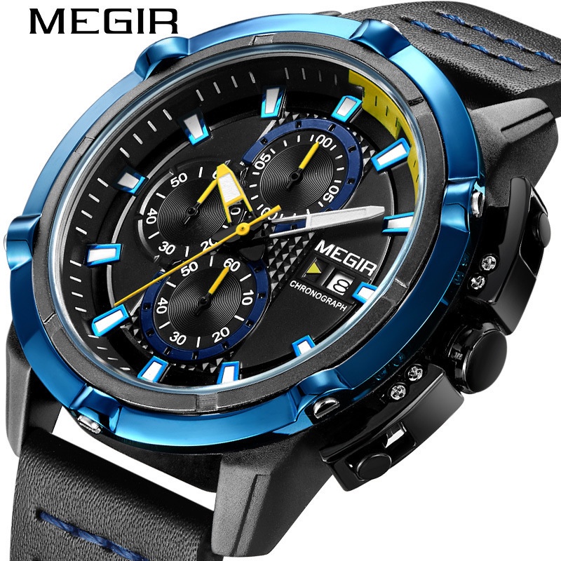 Megir men's watch features multi-functional timekeeping calendar watch ...