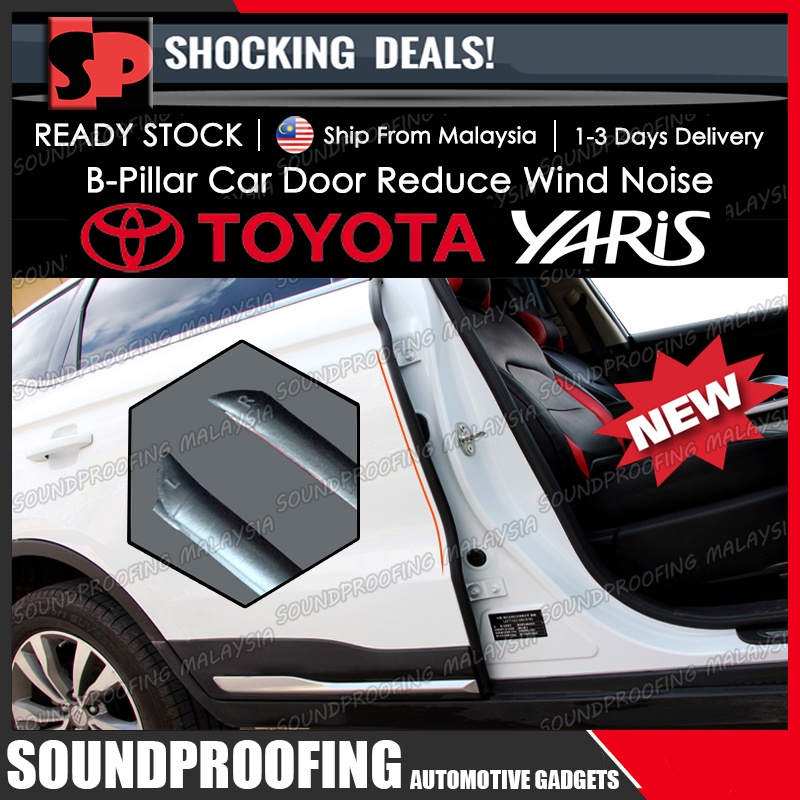 2005-2023 Toyota Yaris B-Pillar Car Door Sound Proof Rubber Seal Reduce ...