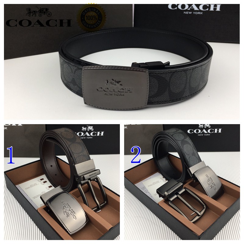Coach belt men fashion belt classic C pattern double-sided available ...