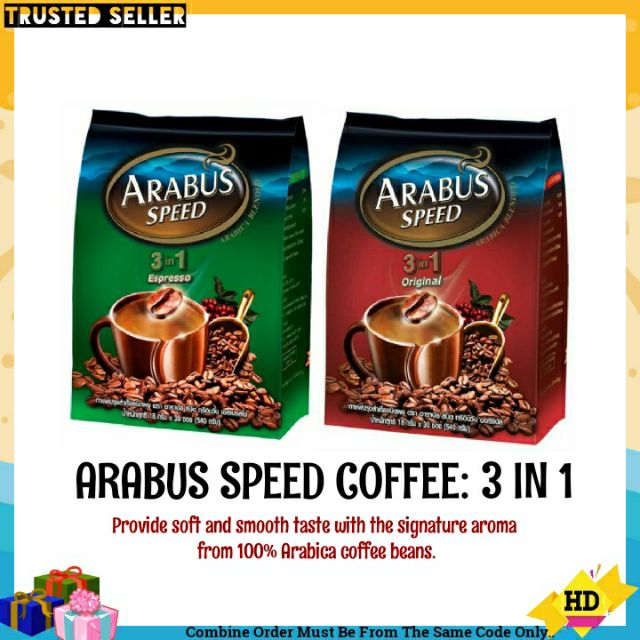 ARABUS SPEED COFFEE THAILAND: 3 IN 1 (30sachet) | Shopee Malaysia