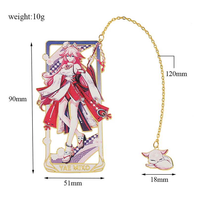 Genshin impact bookmark metal bookmark Raiden Shogun nahida kazuha ...