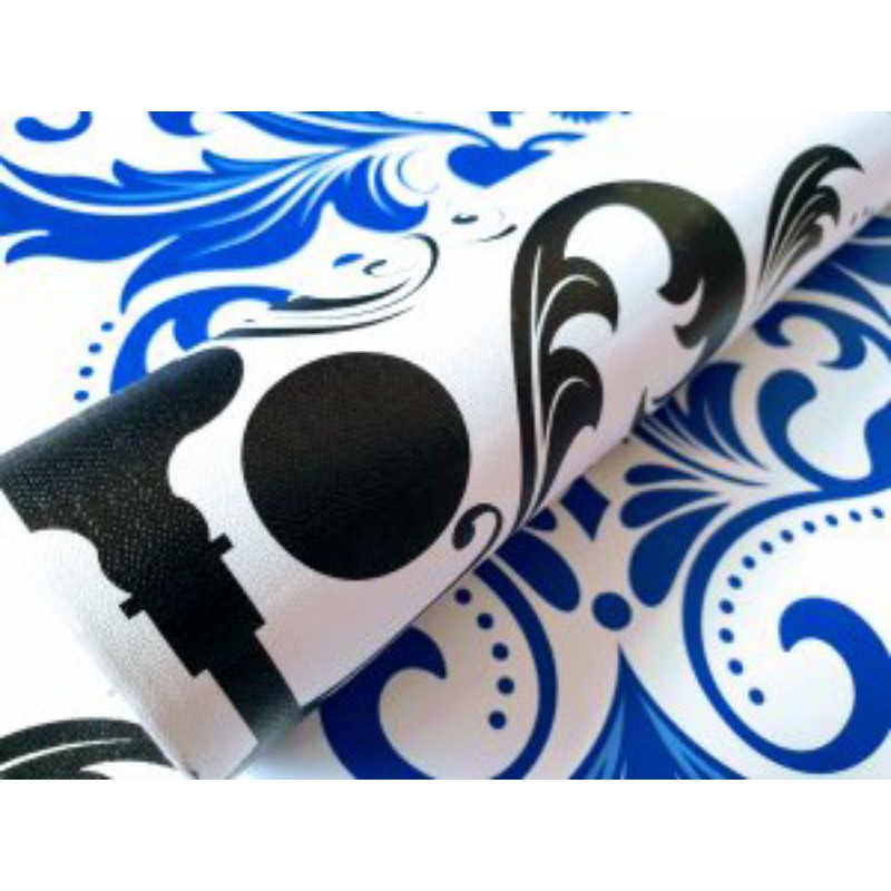 Wallpaper Dinding Motif Batik Warna Biru | Shopee Malaysia