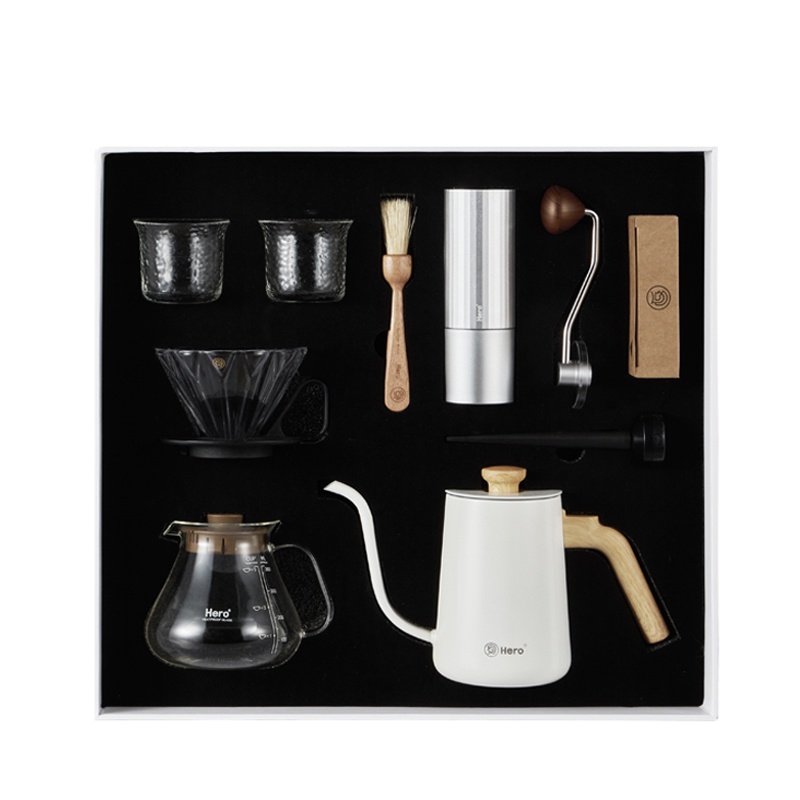hero hand coffee pot gift box household coffee pot hand pot set drip ...
