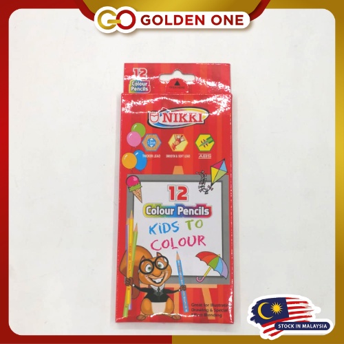 Nikki Colour Pencil Pensel Warna 颜色笔 12 Colour Long Cpl288 12 Price Of 1 Small Box