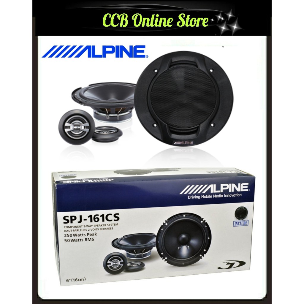 Alpine SPJ-161CS 6" 2-WAY Car Audio Component Speaker System 250Watts ...