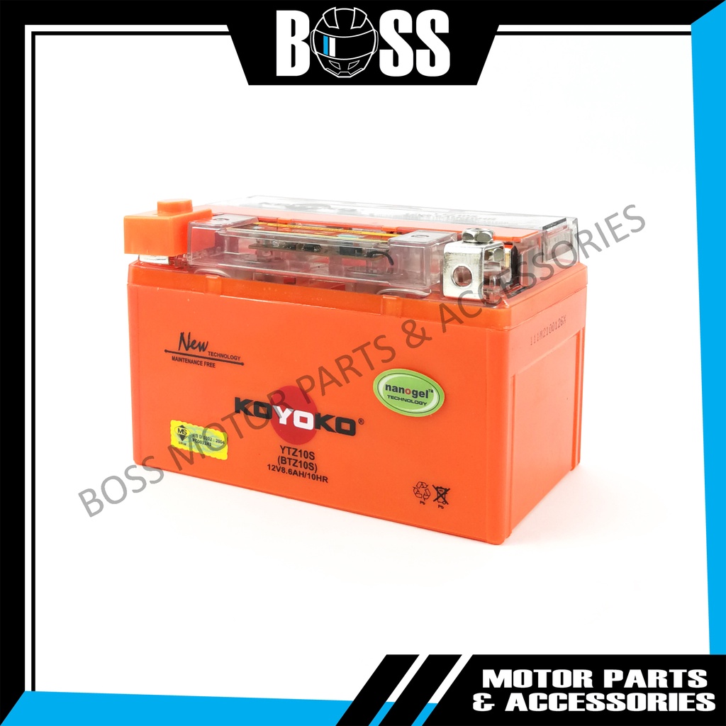 [KOYOKO] YTZ10S NANOGEL Motorcycle Battery Bateri Motor YAMAHA MT07/MT09/HONDA CB500R/BMW S1000R ...